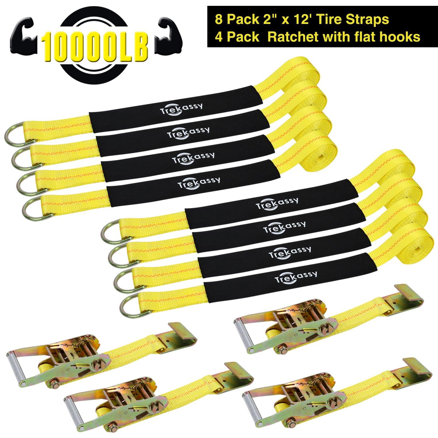 Upgraded Tire Basket Straps Wrecker Car Hauler Truck Tow Tire Wheel Ti ...