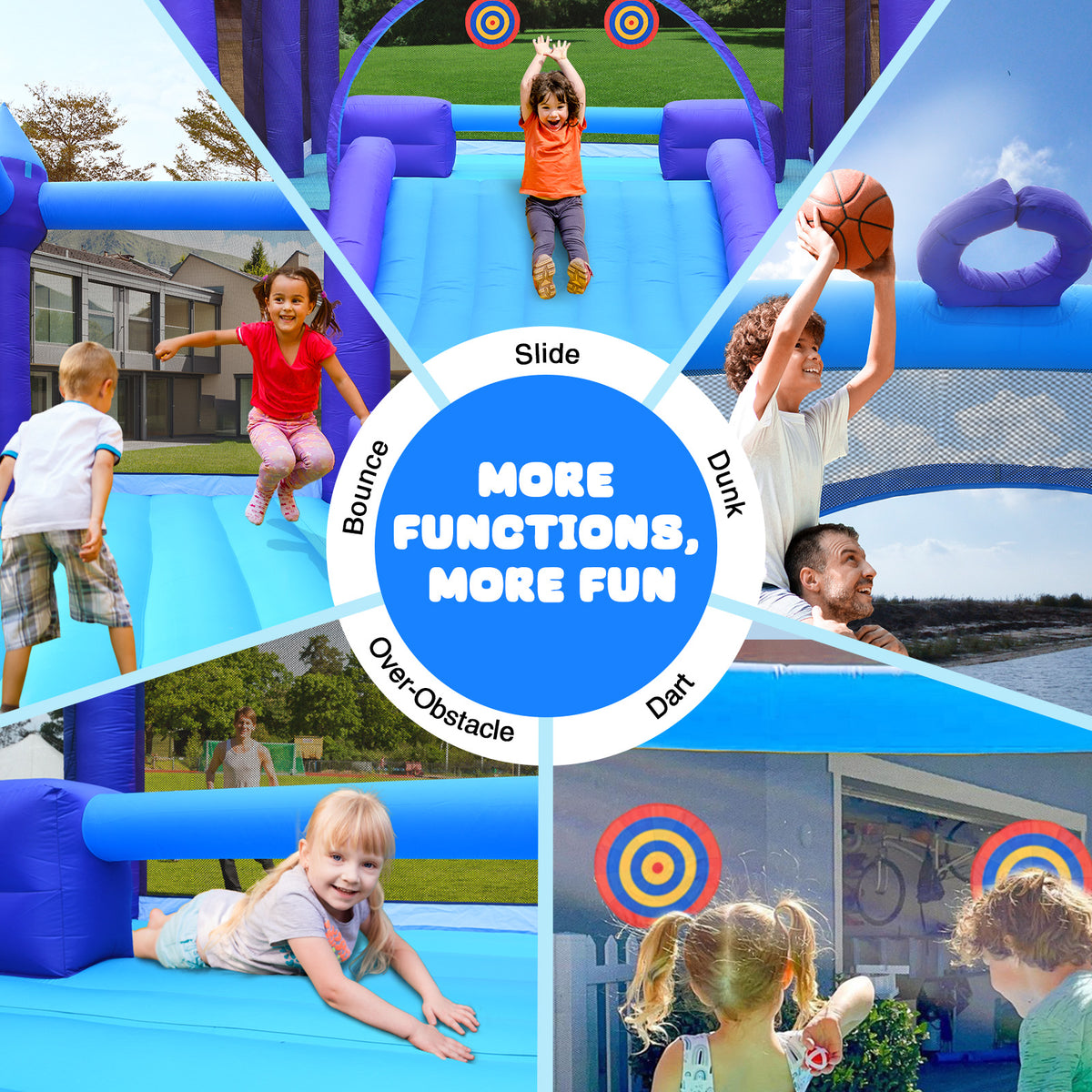 XL Inflatable Bounce House for Kids – 15' x 12' Giant Outdoor Bouncy ...