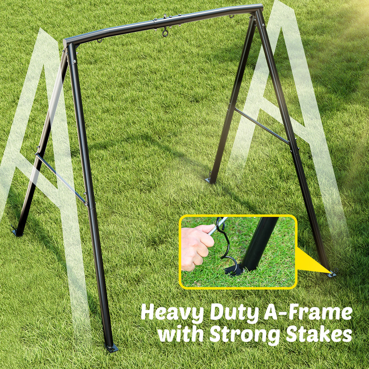 440lbs Heavy Duty Metal Swing Stand with 60" Large Platform Swing – Autojoy