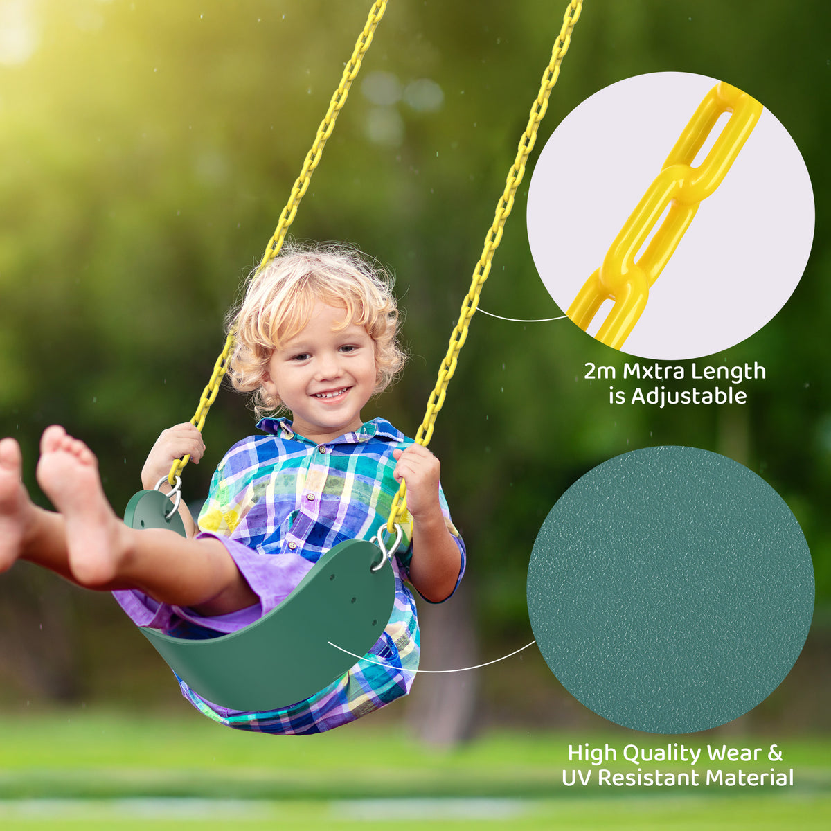 9.5' Tall Swing Sets for Backyard with Platform Swing Belt Swing and ...