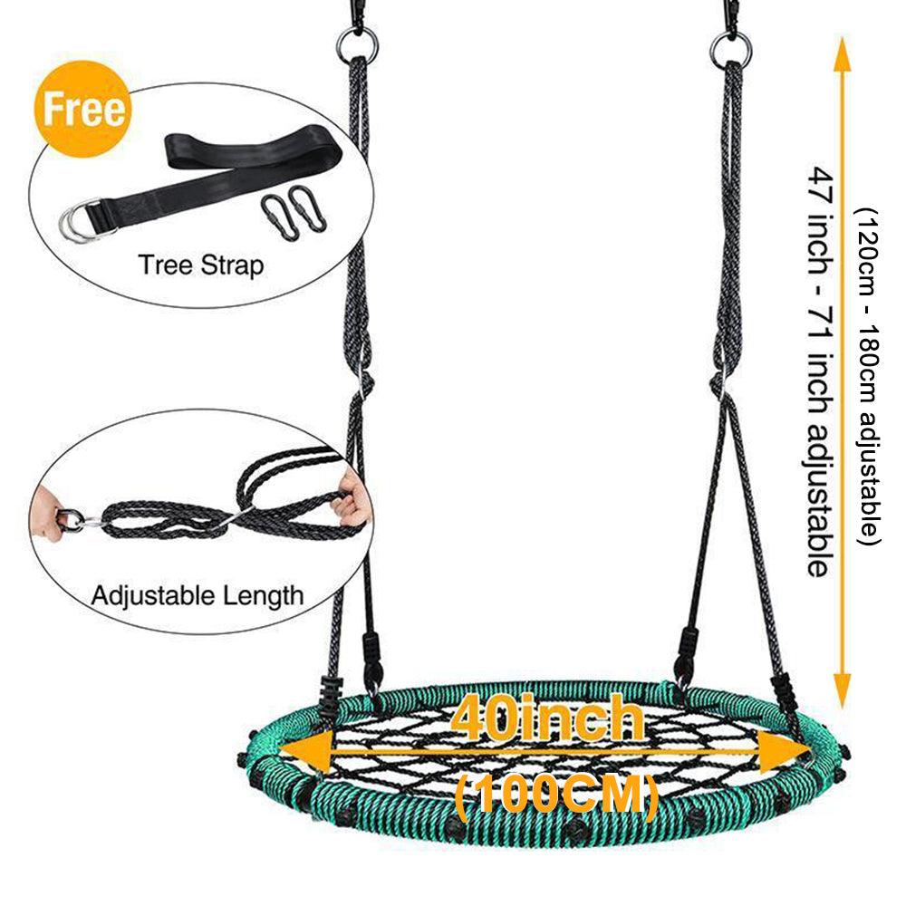 Adult Kids 660lb(300KG) 40 Inch(100CM) Giant Nest Rope Web Saucer Tree ...