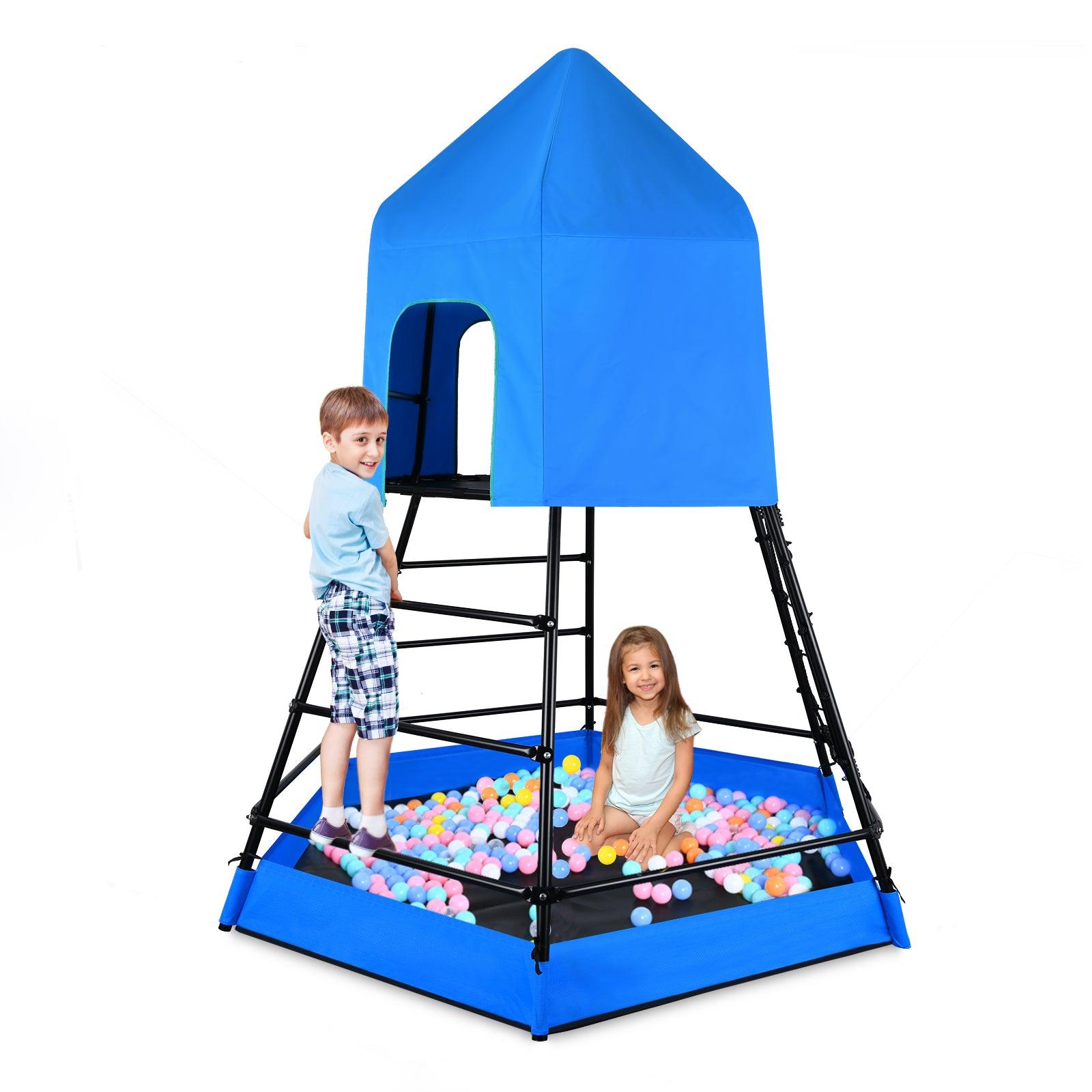 Outdoor Dome Climber Frame with Sandbox Playmat and Tent for 3-12 Year ...