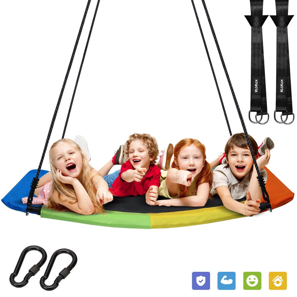 60*32 Inch Upgrade Skycurve Outdoor Rectangle Platform Swing for kids ...